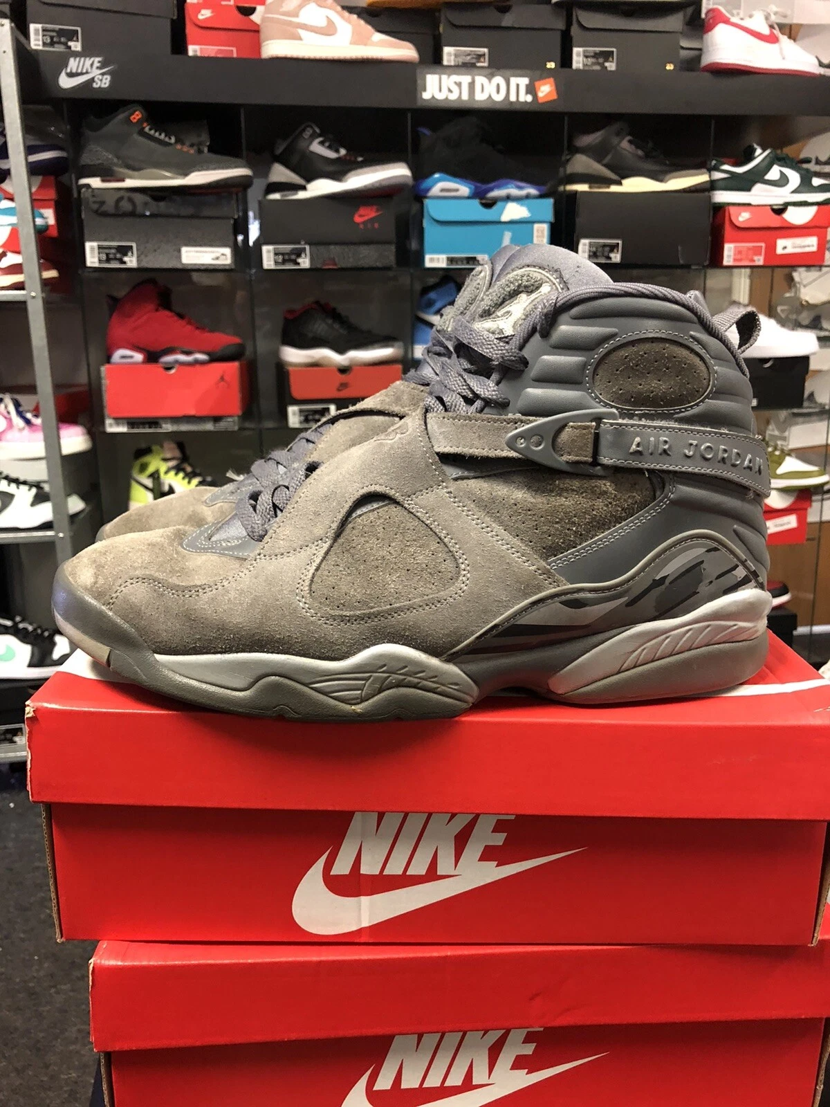 N I-K-E A i r-Jor-dan 8 Retro Cool Grey 2017 Size 13 Authentic Used Aj8 ...