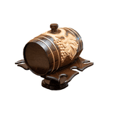 Wine and Whiskey Barrel With Rotating Glass Rack , Handmade and ...