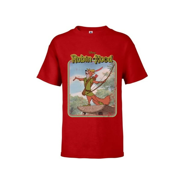 Disney Robin Hood Retro - Short Sleeve T-Shirt for Kids -Customized-Red ...