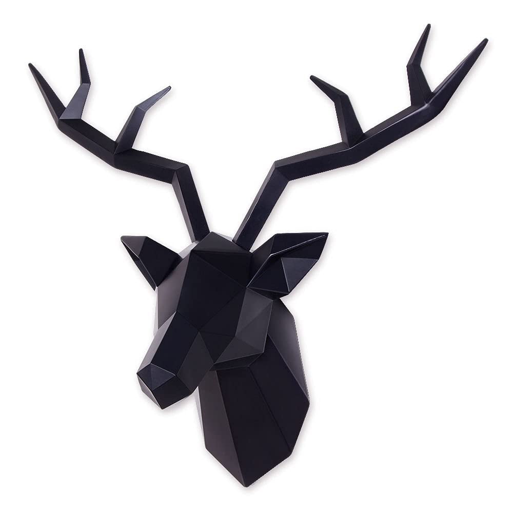 Click here for Keygift Deer Head Wall Decor Geometrical Black Dee... prices