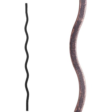 0.5 x 44 in. Wavy Bar Solid Iron Baluster, Oil Rubbed Bronze | Walmart ...