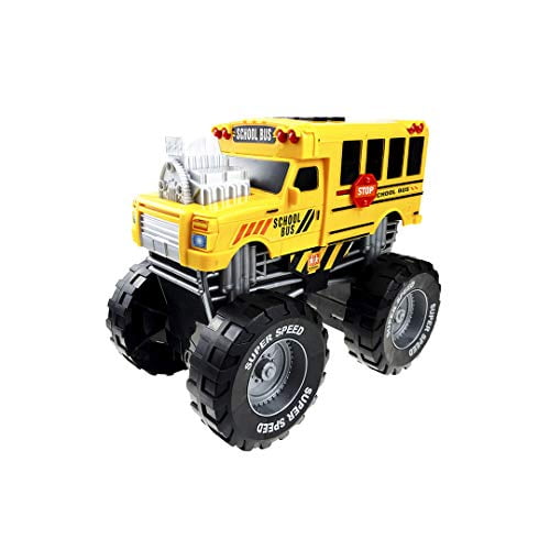 Monster Truck with Lights and Sounds, School Bus Vehicle Toy, for Boys ...