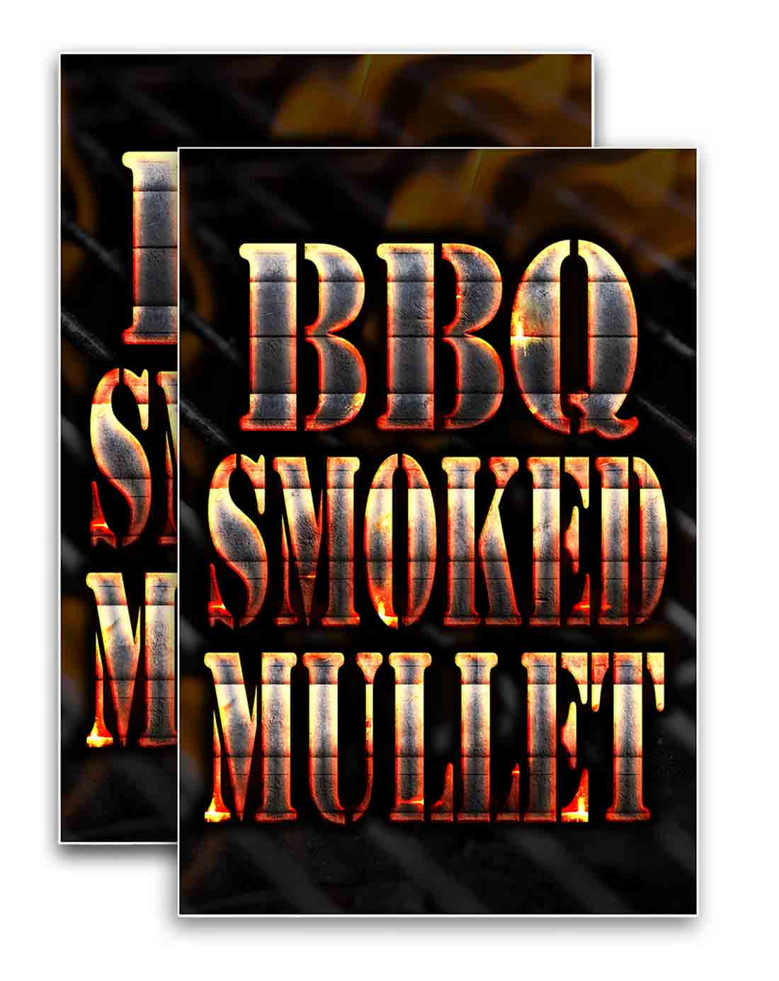 BBQ Smoked Mullet (24" X 36") Vinyl Decal Only (Pack of 2) |Sign ...