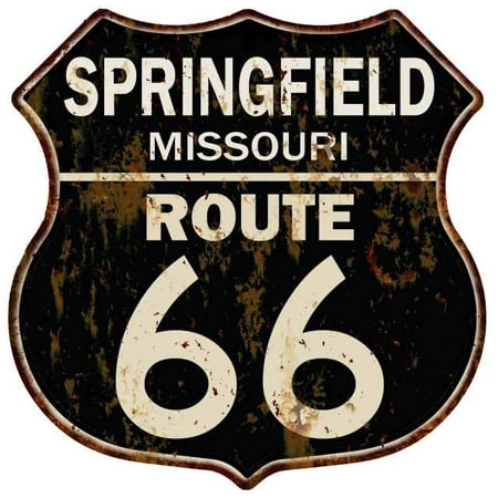 SPRINGFIELD, MISSOURI Route 66 Shield Metal Sign Man Cave Garage ...