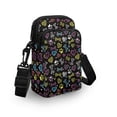 HELLHERO Black Background Cartoon Pet Theme Sling Bag Polyester Double ...