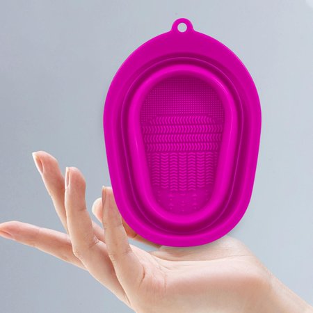 Mini Silicon Makeup Brush Scrubber Easy to Weight High Drak pink ...