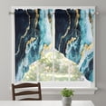 Abstract Marble Texture Sheer Curtains Swag Valances for Windows Blue ...