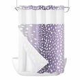 Art Purple No Hook Shower Curtain with Snap in Liner, White Polka Dots ...
