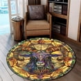 Circle Area Rug, Occult Goat Washable Non-Slip Floor Carpet, Soft Rug ...