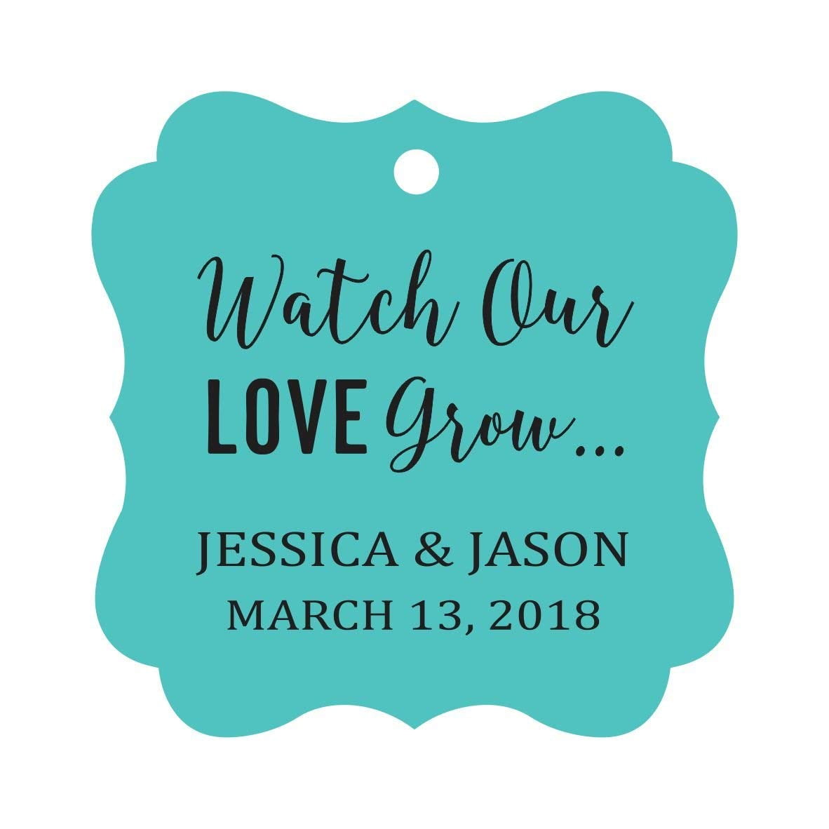 Darling Souvenir 'Watch Our Love Grow' Custom Paper Tags Wedding ...