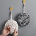 6.3" Chenille Hand Towel – Hanging Fuzzy Ball Towel with Loop, Quick ...