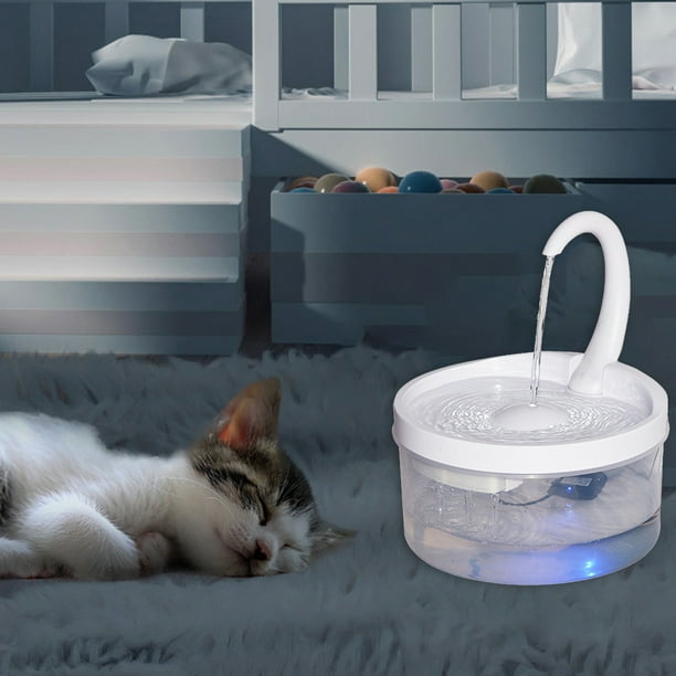 JQSM 2L Automatic Cat Water Fountain with Faucet Filter LED Pet Dogs ...