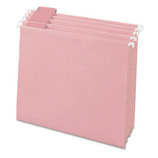 Hanging File Folders 1/5 Tab 11 Point Stock Letter Pink 25/Box ...