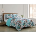 VCNY Home Eiffel 3-Piece Blue Parisian Floral Reversible Quilt Set ...