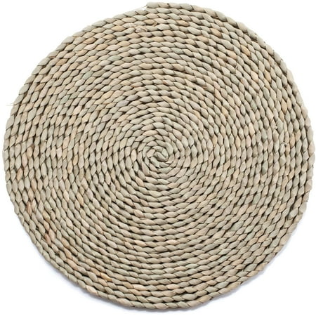 6 Pack Woven Round Natural Straw Braided Table Mats Rattan Cattail for ...