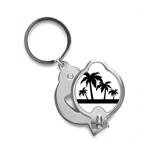 Black Coconut Tree Outline Finger Nail Clippers Scissor Stainless Steel ...