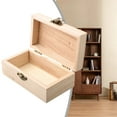 Plain Wood Wooden Square Hinged Storage Boxes Craft Gift Box - Walmart.com