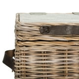 Safavieh Merlie Nautical Rattan Storage Trunk with Side Handle ...