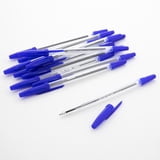 BAZIC Ballpoint Pen Pure Blue Color Stick Pens, 1.0 mm, (12/Pack), 1 ...