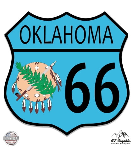 Oklahoma Route 66 Native American Dream Catcher - 12" Vinyl Sticker ...