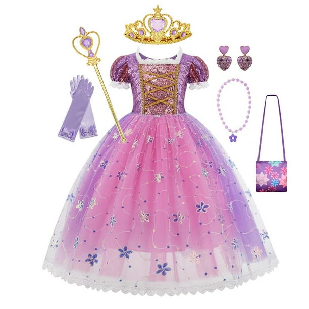 Disney filles raiponce princesse Cosplay robes anniversaire Halloween fête Sofia maille robe de ...