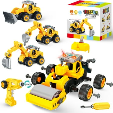 Jiakora Take Apart Construction Toy for Kids - 4-in-1 Take Apart Truck ...