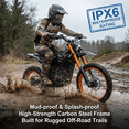 V7 Electric Dirt Bike for Teens and Adult 3,000 W Mid-Drive Motor 48 V ...