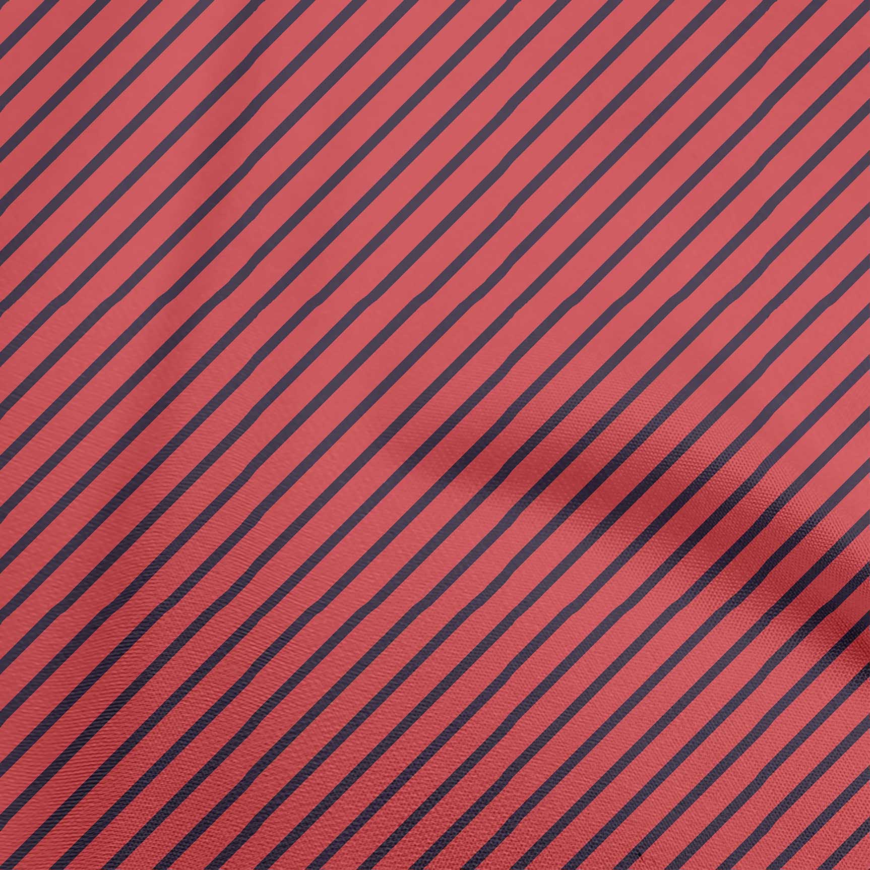 oneOone Viscose Chiffon Red Fabric Stripes Fabric For Sewing Printed ...