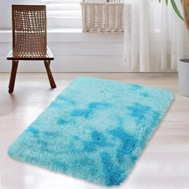 Latepis Light Blue Fur Rug 5x6.7, Faux Sheepskin Rug for Living Room ...
