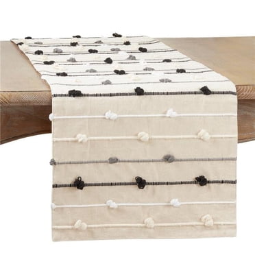 Saro Lifestyle Leather Chindi Table Runner - Walmart.com