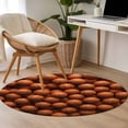 Basketball Sport 4FT Round Area Rugs Brown Ball Gaming Sport Geometric ...