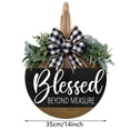 Blessed Beyond Measure Front Door Sign, 14 inch Round Wooden Door ...
