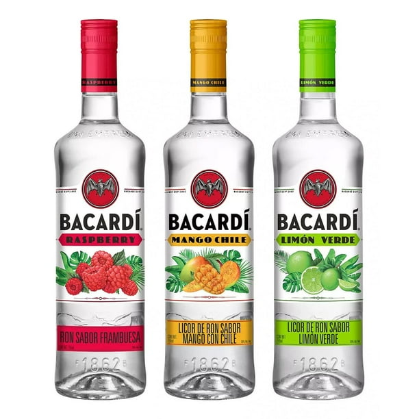 Ron Bacardí Limón 750 ml + Mango Chile 750 ml + Razz 750 ml | Walmart ...