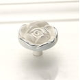 Antique Rose Flower Cabinet Knobs, Zinc Alloy White Drawer Pull Handles ...