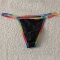 COSFO Mens Thongs Bulge Pouch Colorblock Silk G-String Stretch Low Rise ...