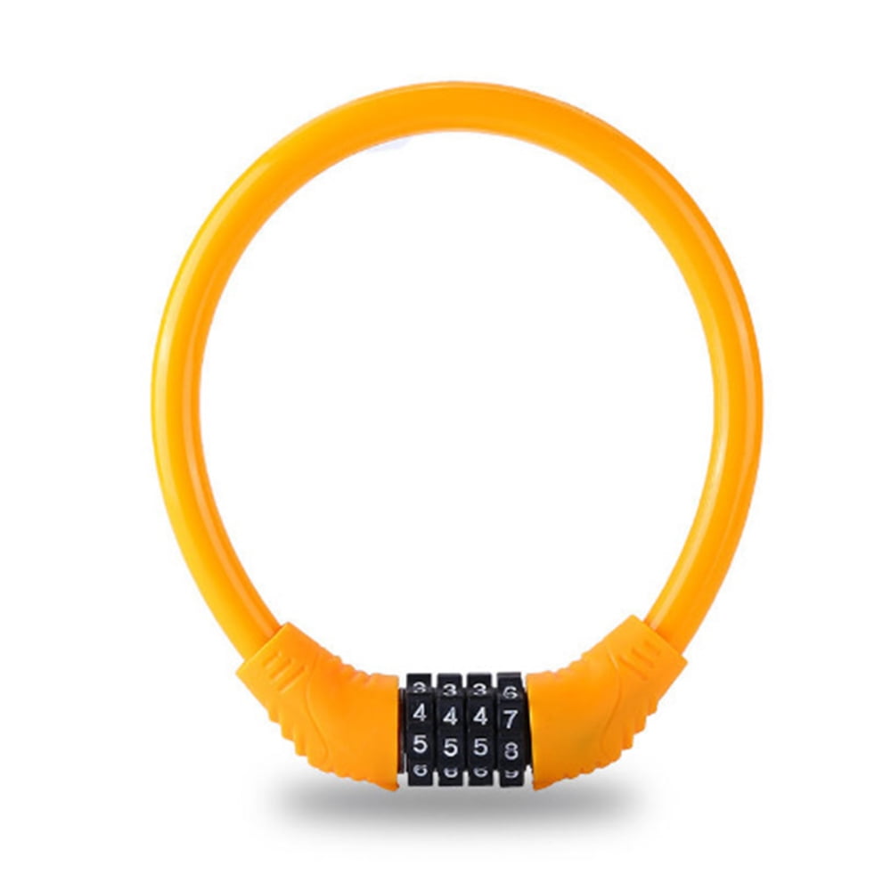 Lock Bike Lock Cable Coiled Secure 4-Digit Password Setting Bike Lock ...