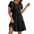 a.Jesdani Women's Casual Short Sleeve Midi Dress, Plus Size Tiered ...