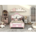 Miniyam Twin Size Princess Bed with Crown Headboard, Pink, Durable Pine ...