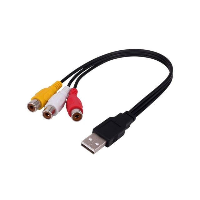 USB to RCA Cable USB 2.0 Male to 3 RCA Female Jack Splitter Audio Video ...