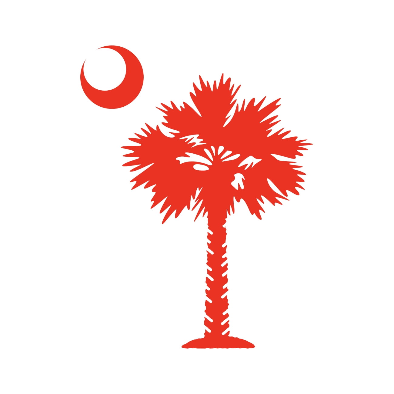 SC South Carolina Palmetto Tree Crescent Moon Sticker Decal Die Cut ...
