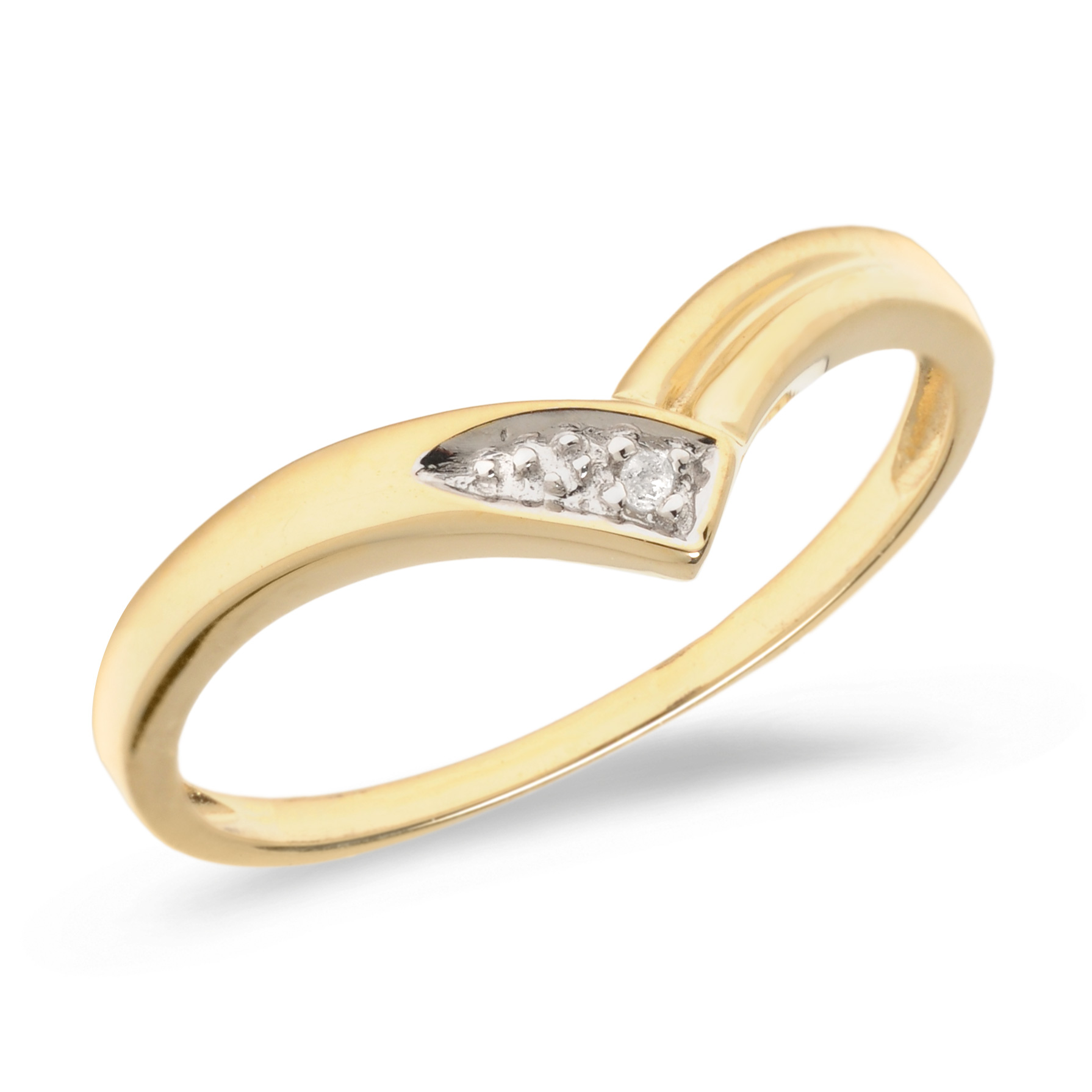 10K Yellow Gold Diamond Chevron Ring - Walmart.com