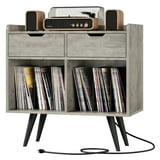 Record Player Table Stand with Storage Drawers, Vinyl Record Table ...