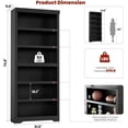 75" Tall 31.5"W 6-Tier Farmhouse Wooden Bookshelf, Adjustable Open ...