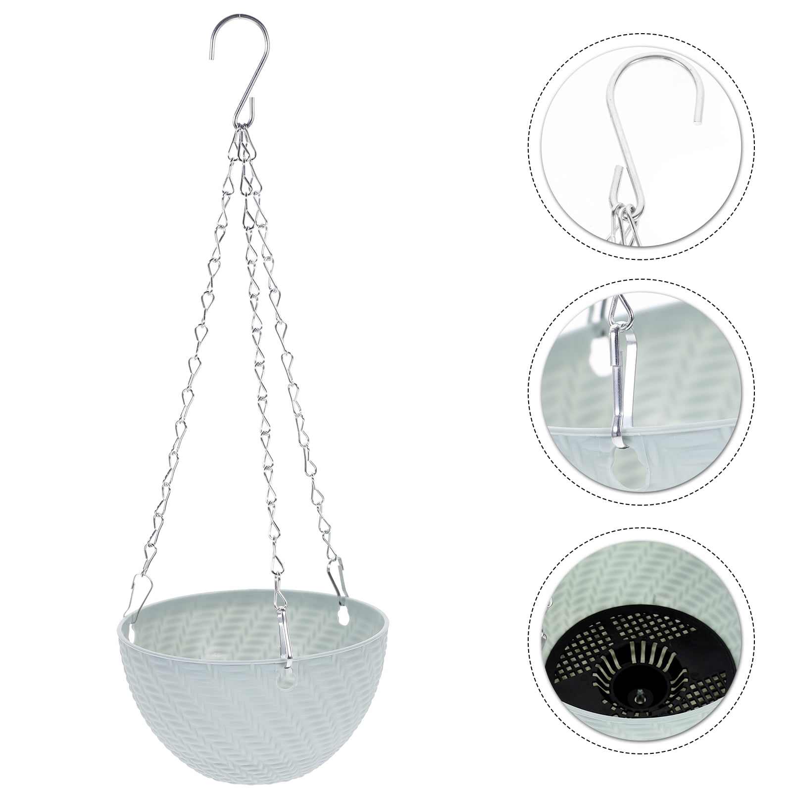 Premium Plastic Hanging Planter Basket Durable Metal Chain Plant Holder ...