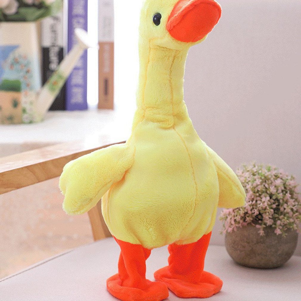 Lifting neck duck plush toy screaming pulling neck little walking toy ...