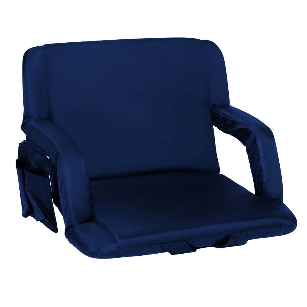 Seamander Foldable Stadium Chair, Large, Padded Back Support, Navy Blue ...