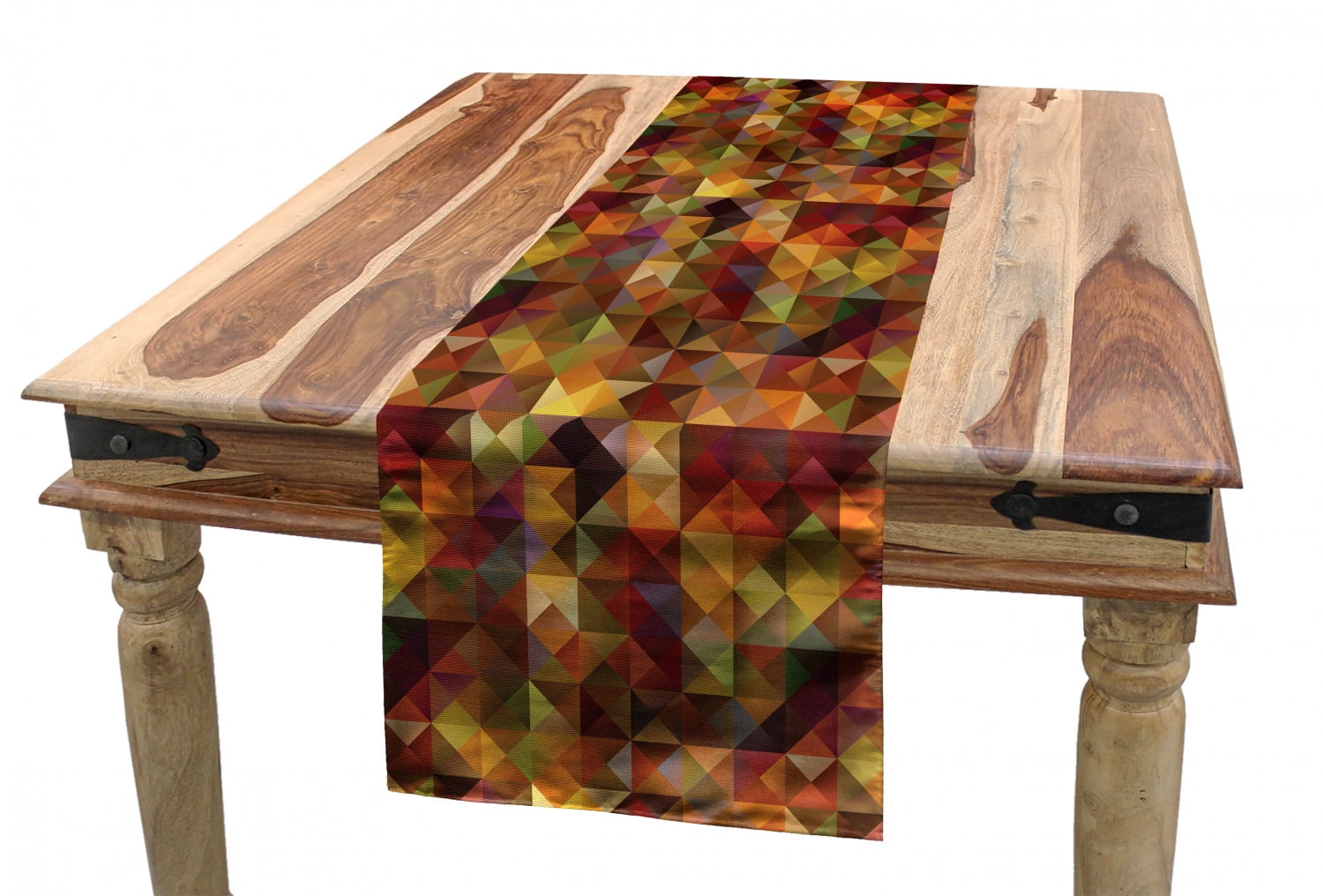 Colorful Table Runner, Abstract Art Grid Mosaic Geometric Creative ...