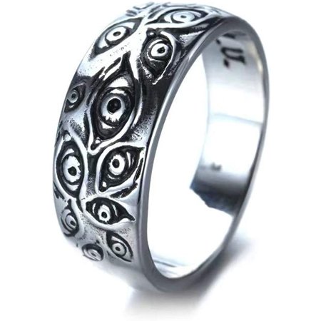 Tatum88 Vintage Evil Eye Ring Silver Thousand Engraved Eye God Ring ...