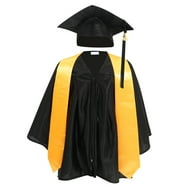Class Act Graduation Adult Unisex Shiny Graduation Cap and Gown with Matching Tassel and Gold ...