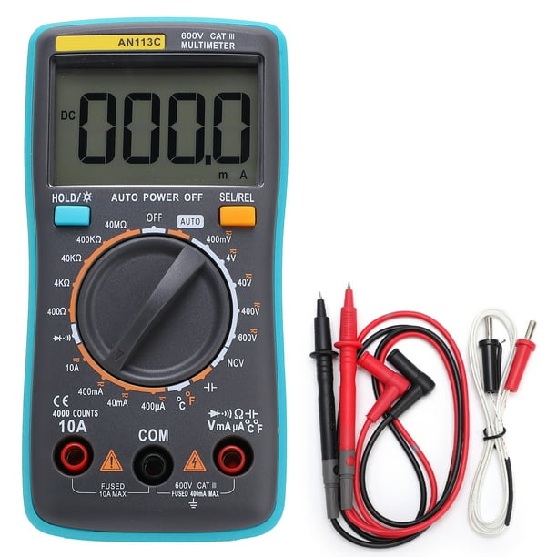 Multimeter,AN113C Digital Multimeter ABS Portable Multimeter Resistance ...